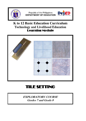 K to 12 masonry learning module - K to 12 Basic Education Curriculum Technology and Livelihood ...