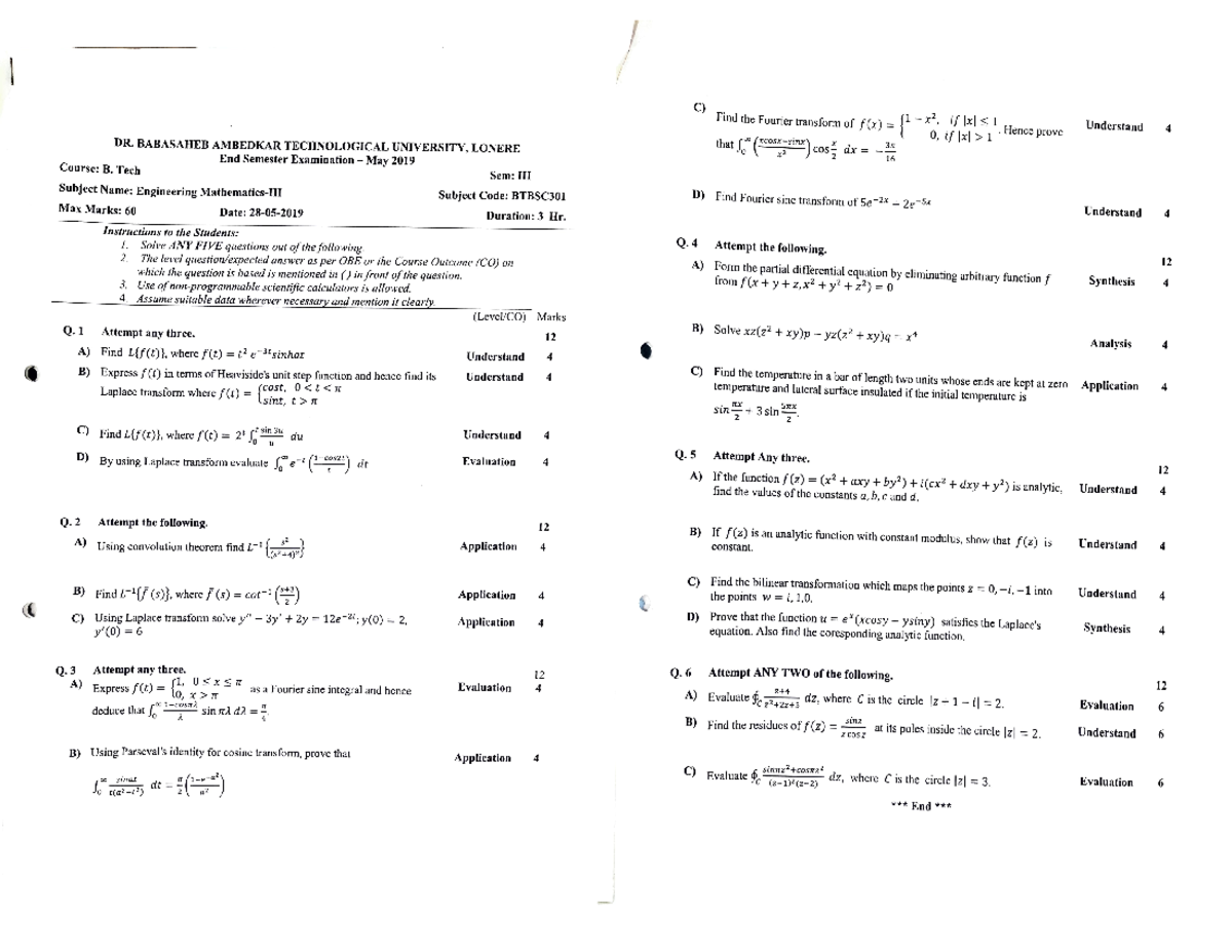 Maths 6 Paper - Best - DR. BABASAHEB AMBEDKAR TECHNOLOGICAL UNIVERSITY ...