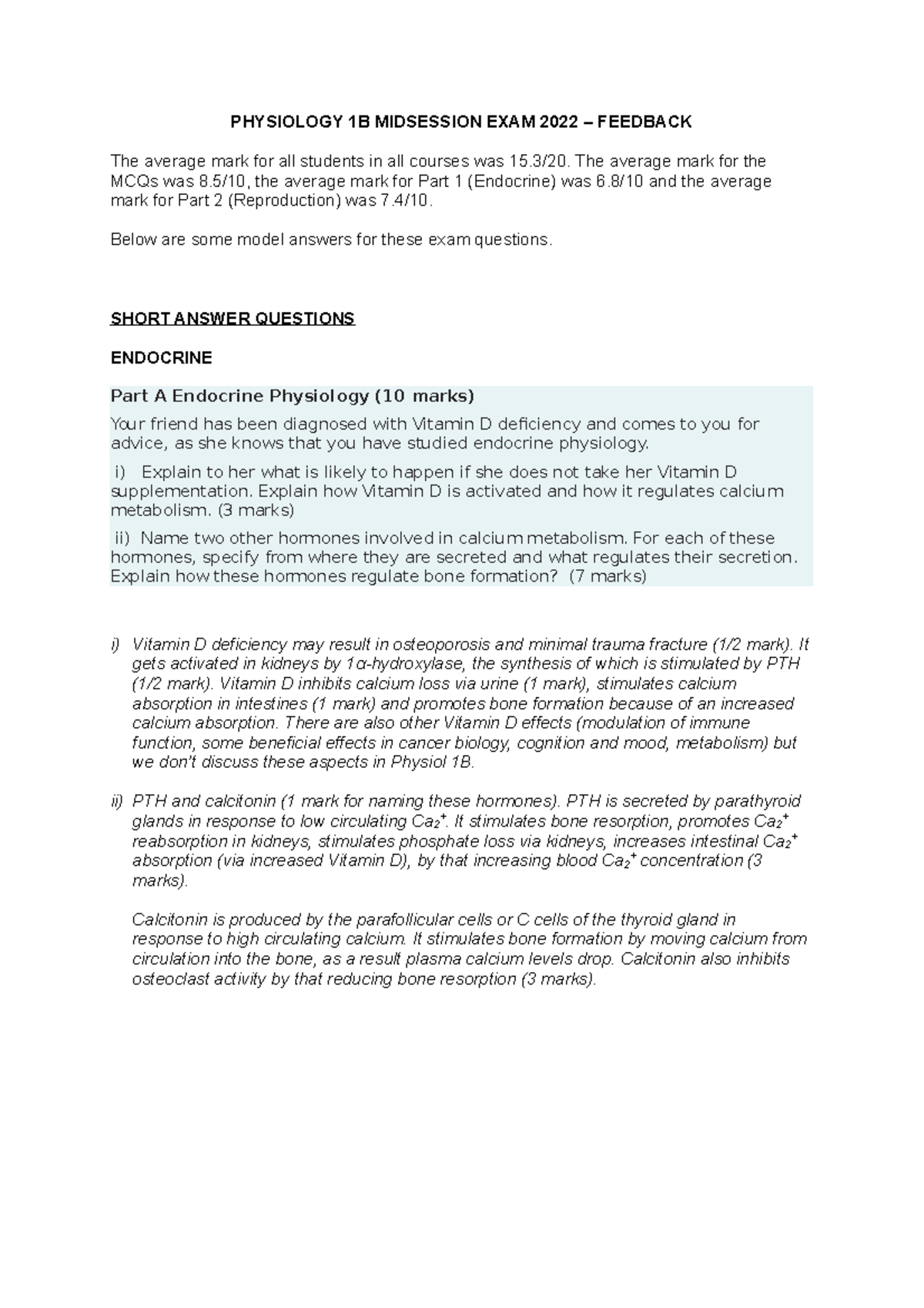 Phys 1B 2022 Midterm Model answers - PHYSIOLOGY 1B MIDSESSION EXAM 2022 ...