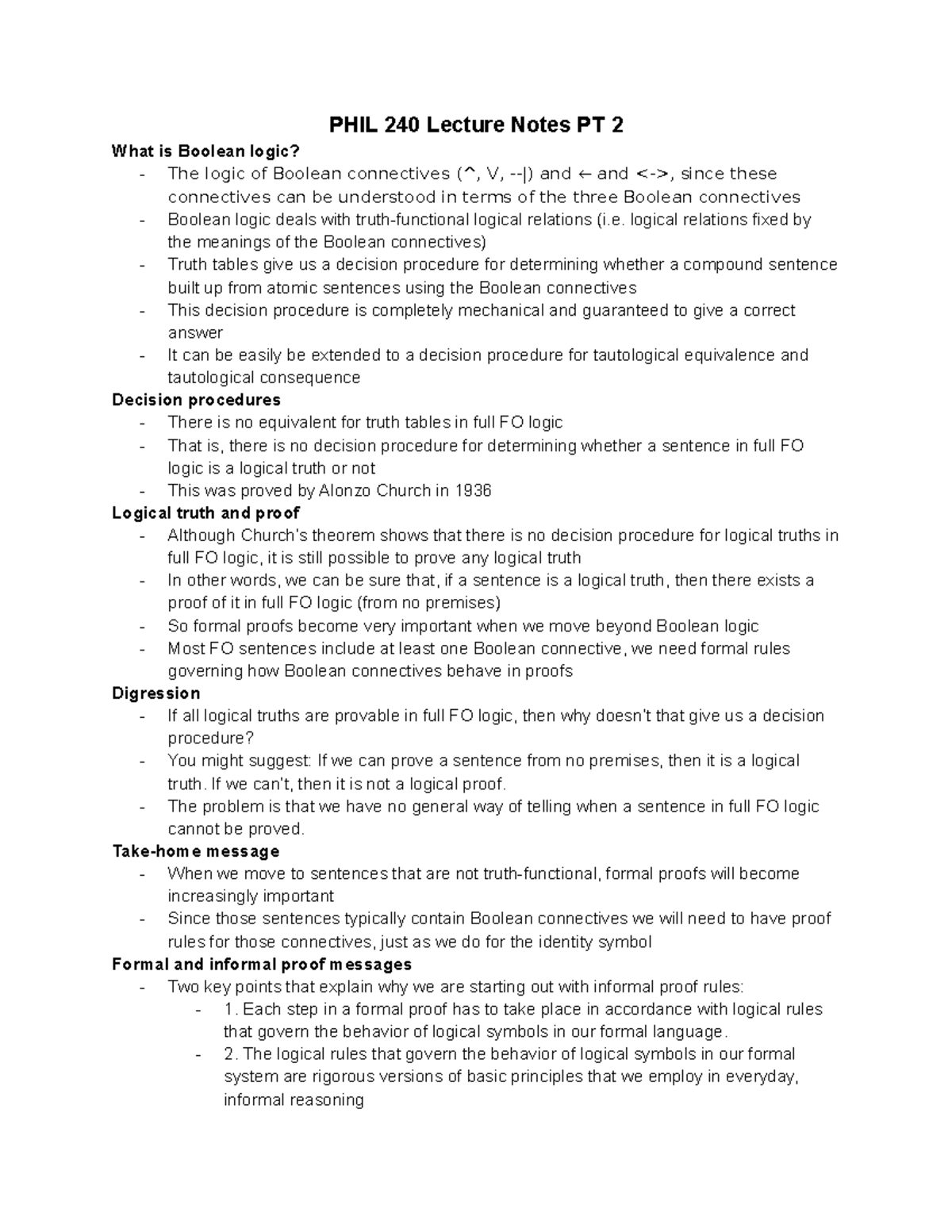 PHIL 240 Lecture Notes PT 2 - PHIL 240 Lecture Notes PT 2 What is ...