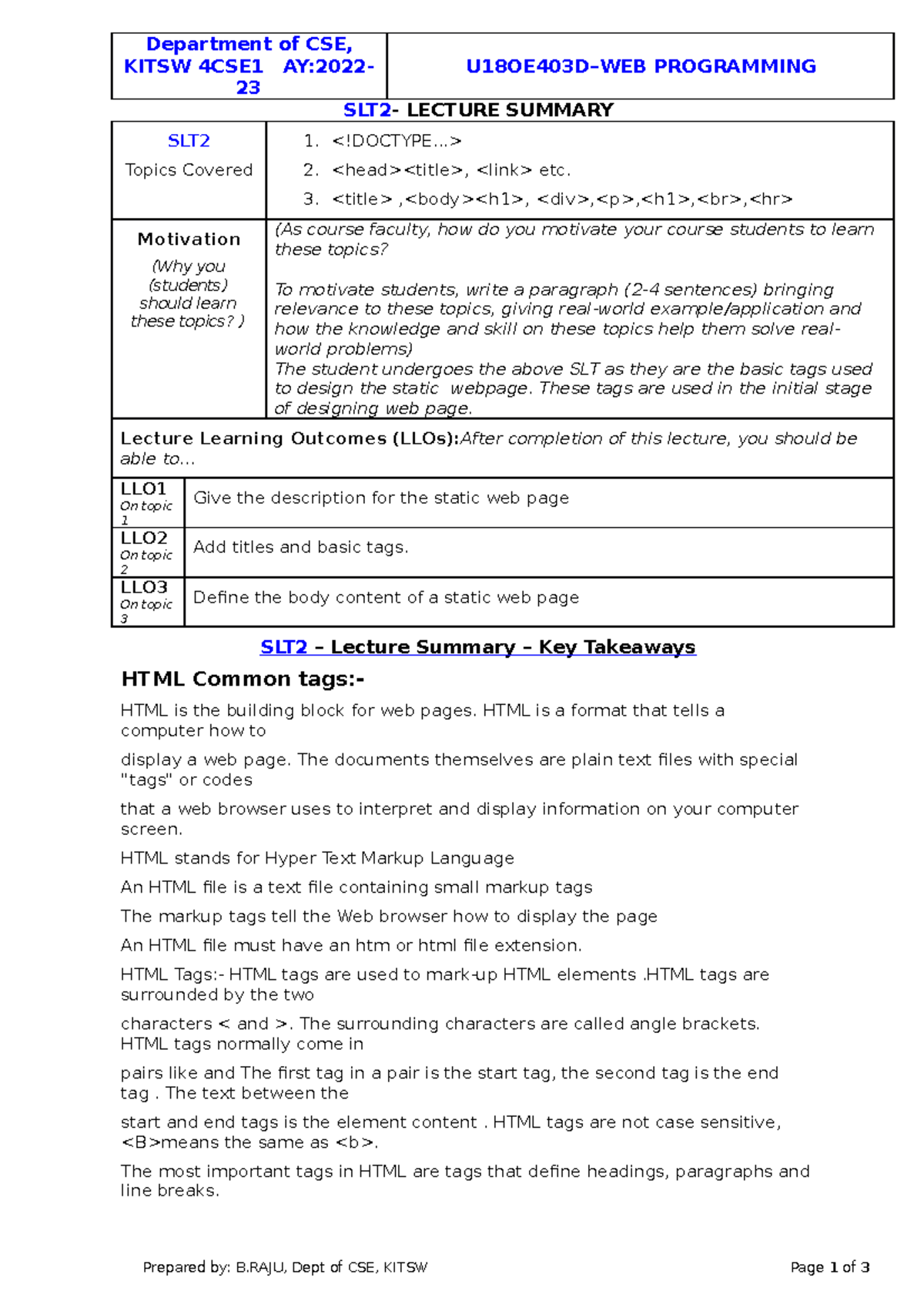 WP SLT2 - S sh vvss - Department of CSE, KITSW 4CSE1 AY:2022- 23 ...