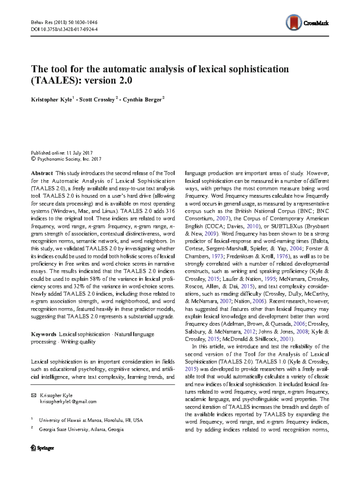 Kyle et al-2018-Behavior Research Methods - The tool for the automatic ...