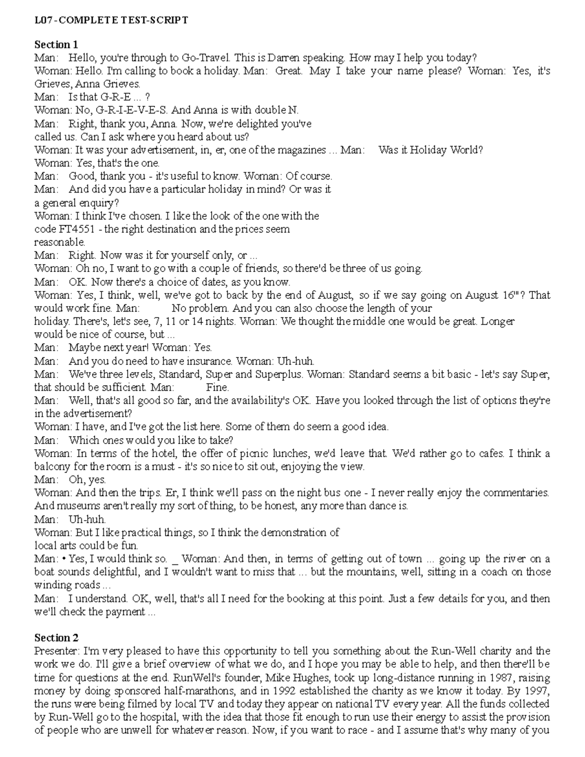 L07- Complete TEST- Script - L07 -COMPLETE TEST-SCRIPT Section 1 Man ...