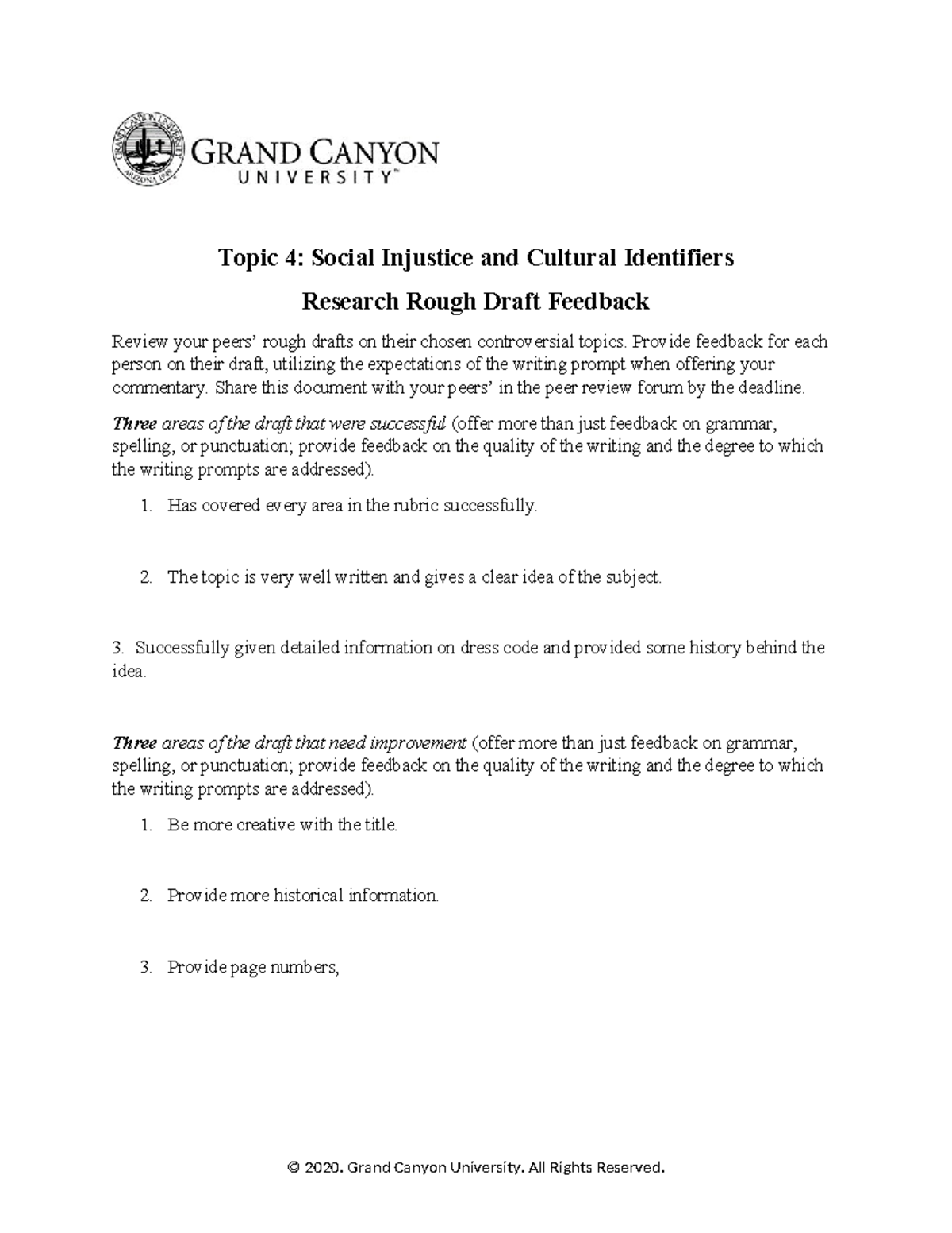 EDU 330 T4 Peer Review Worksheet Social Injusticeand Cultural ...