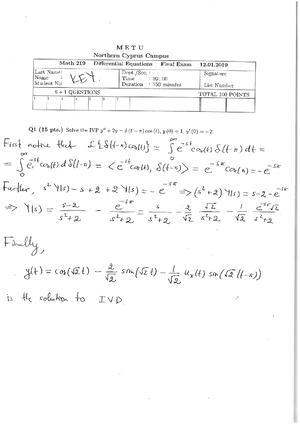 Sol MAT 219Fin Exam Spring 21-22 - Calculus with Analytic Geometry ...