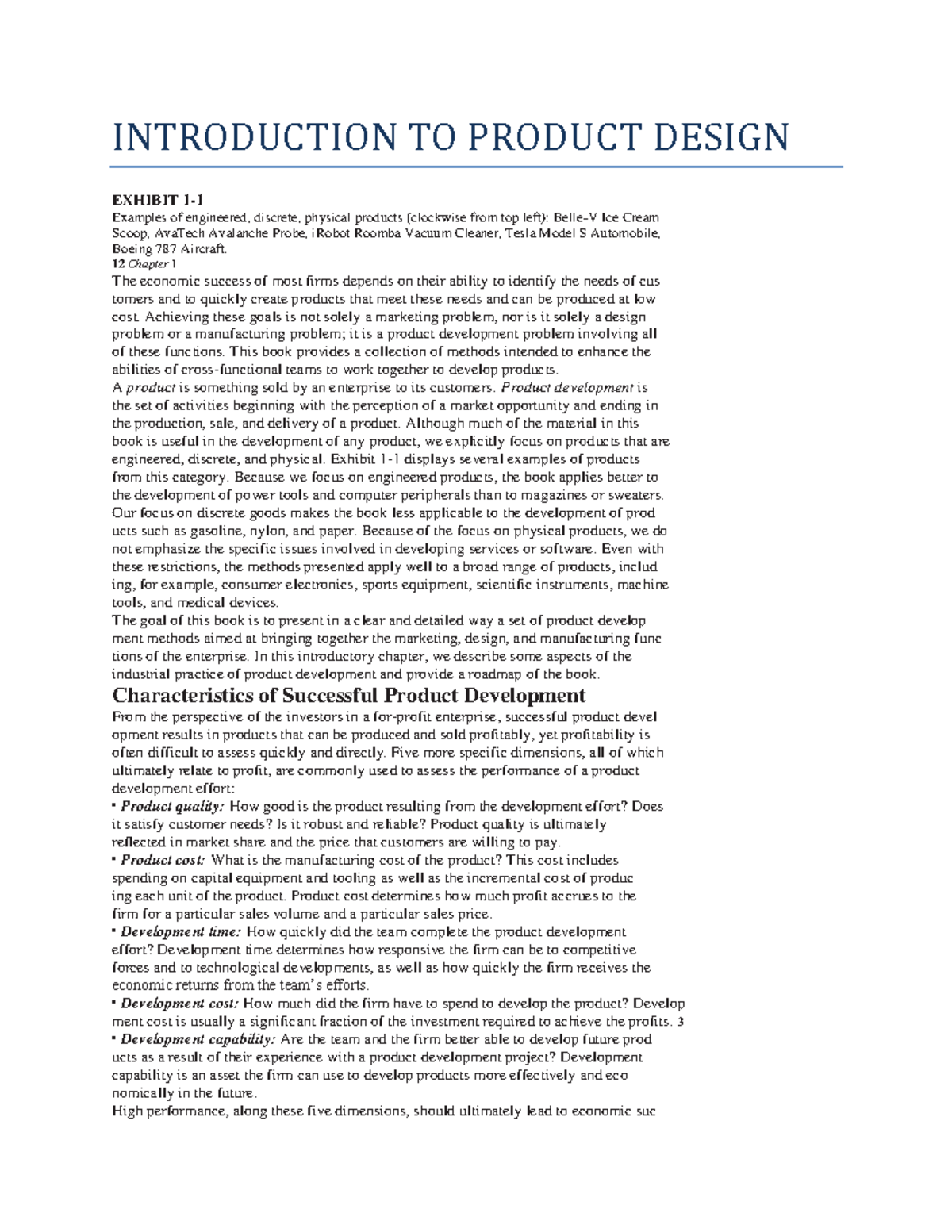 Introduction to product design - INTRODUCTION TO PRODUCT DESIGN EXHIBIT ...