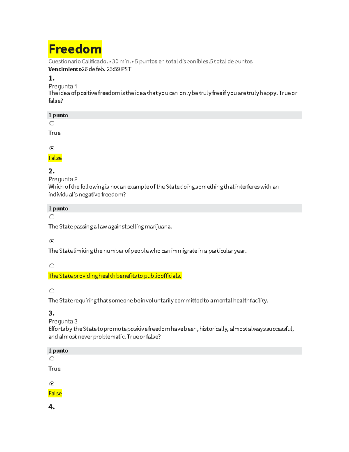 Modulo 3 Examen Freedom 5 Preguntas - Freedom Cuestionario Calificado ...