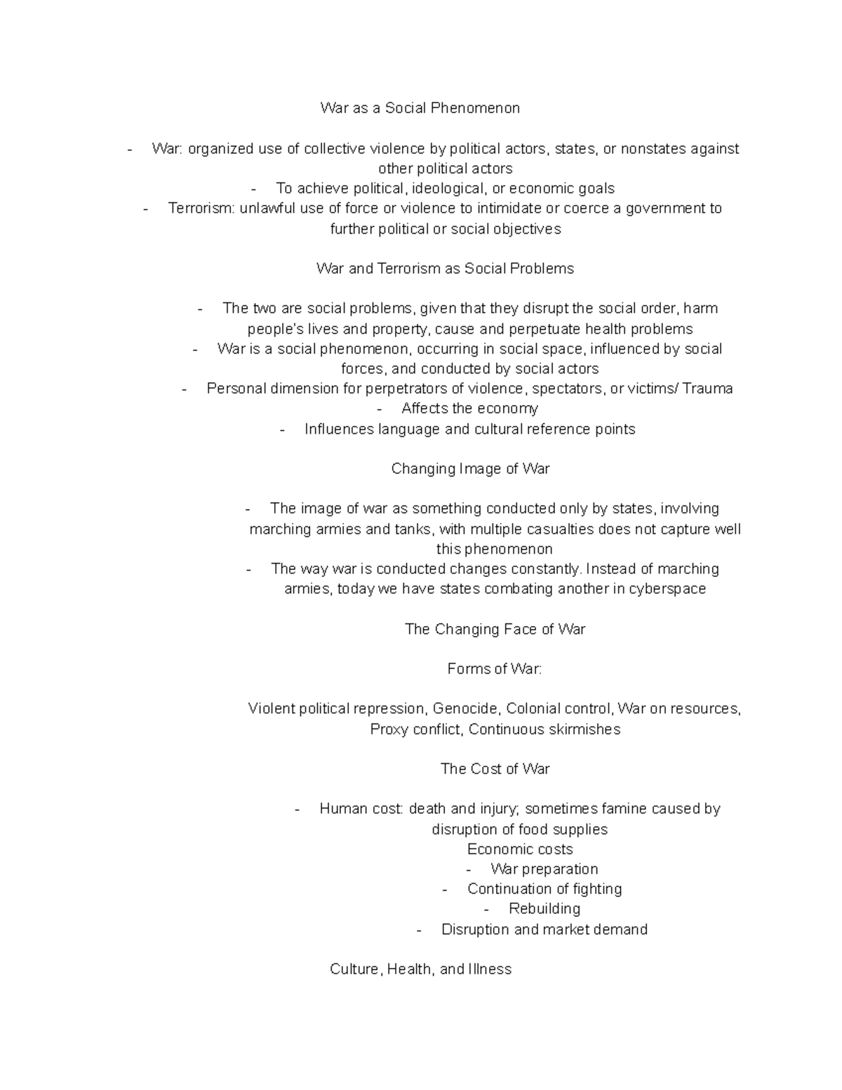 13,16 - socio - War as a Social Phenomenon War: organized use of ...