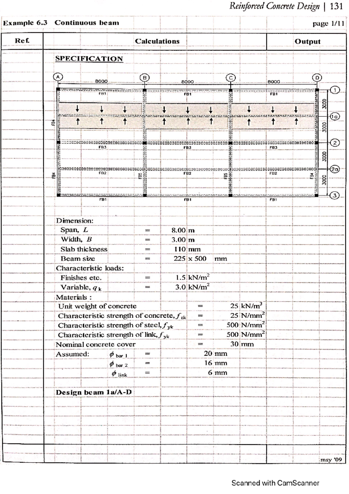 Ex. 6.3 - Cont Flanged Beam - Reinforced Concrete Design - Studocu