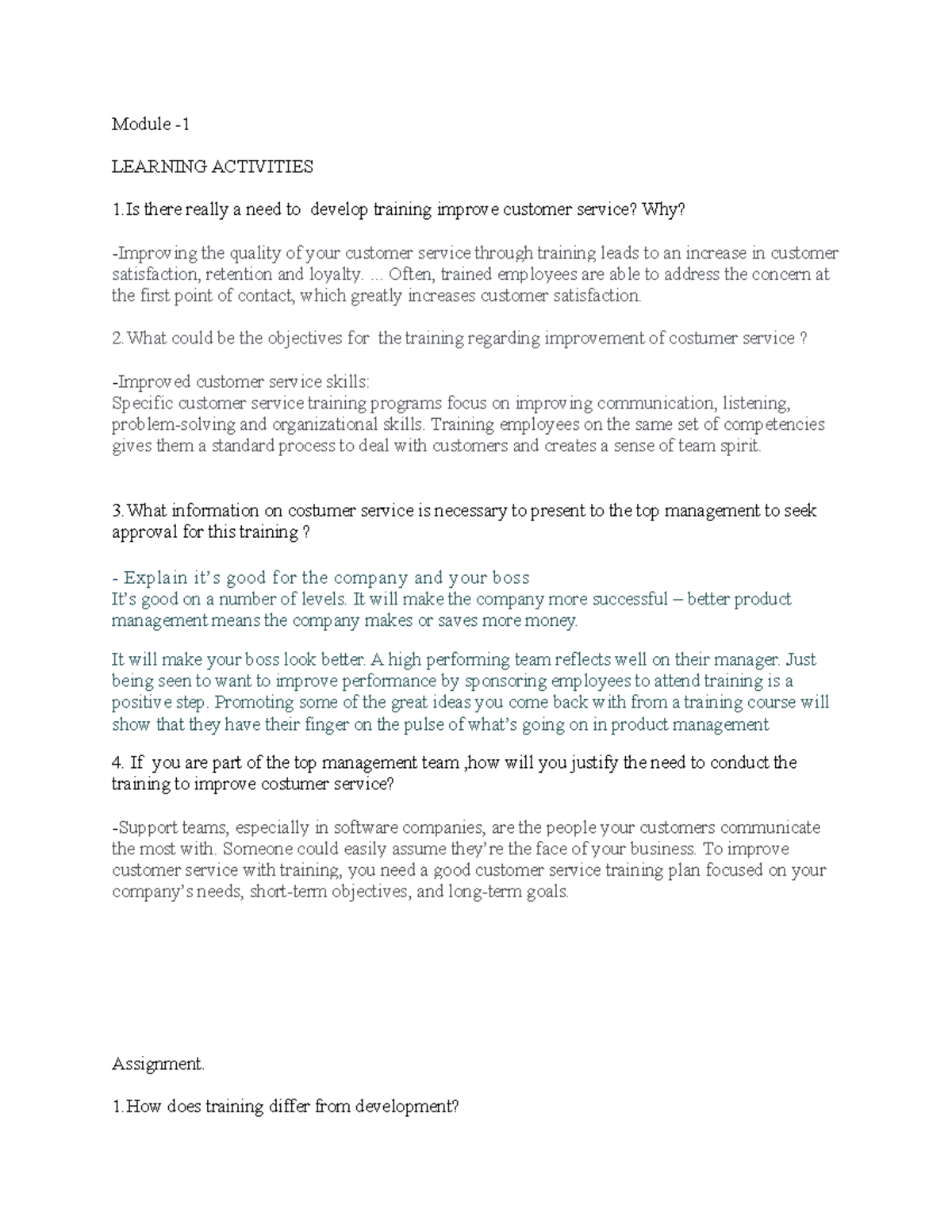 Hrm 6 module 1 - training and development - Module - LEARNING ...