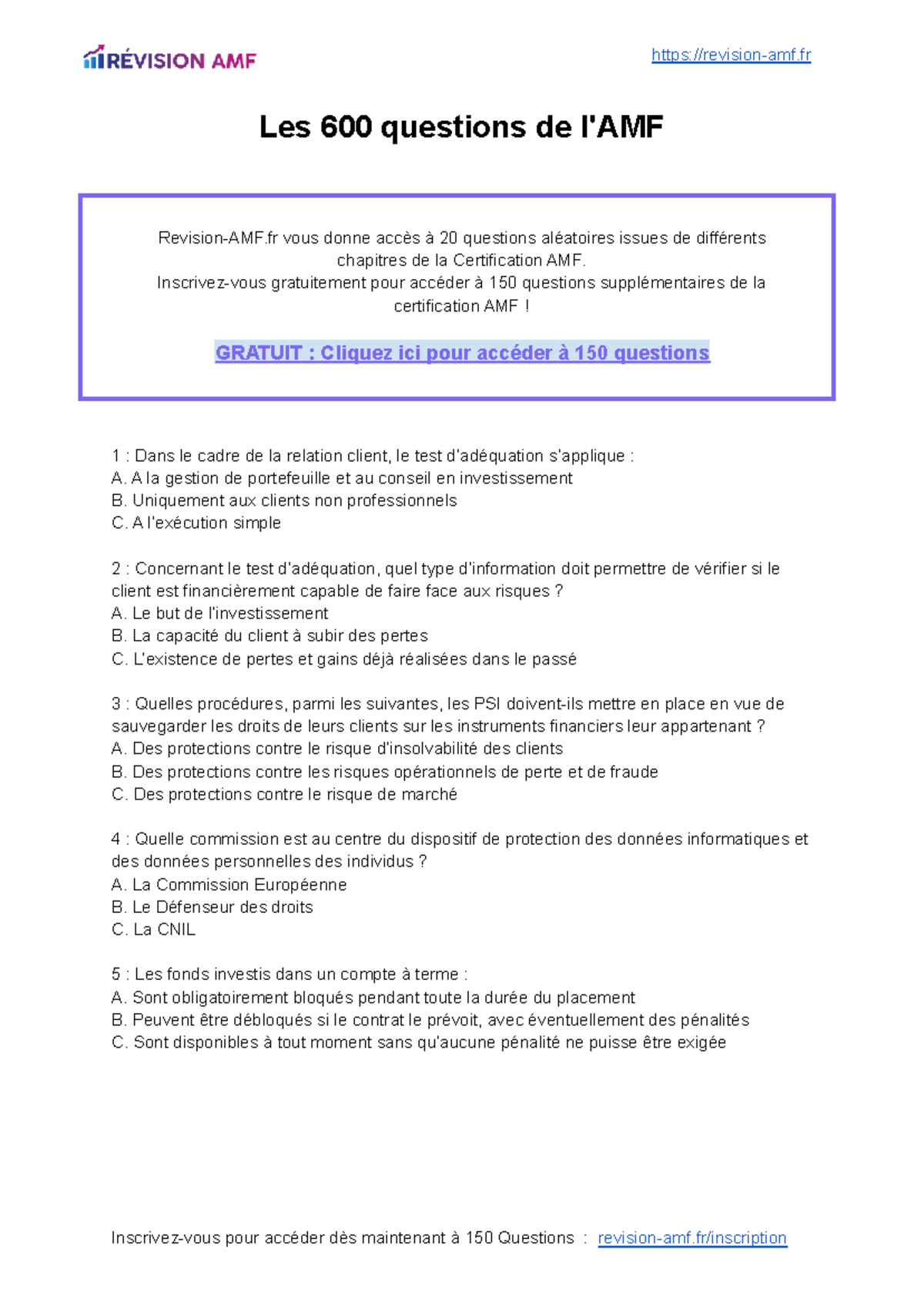 708268849 les 600 questions amf - Les 600 questions de l'AMF Revision ...