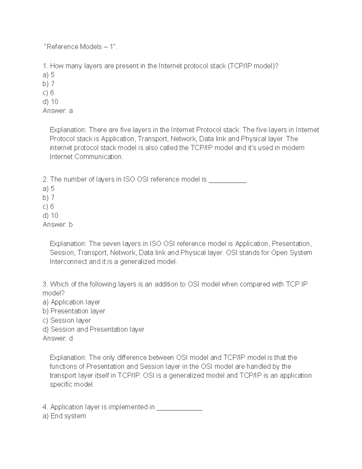 Computer Network - “Reference Models – 1”. How many layers are present ...