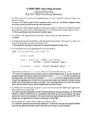 Assignment 3 - solutions - Carleton University School of Computer Science COMP 3000 (WINTER 2022 ...