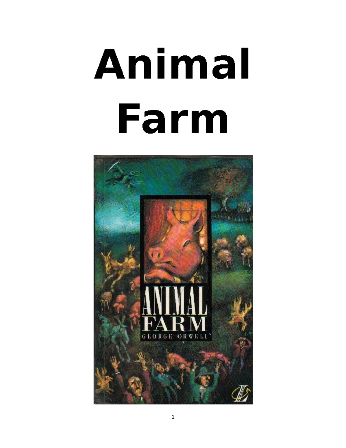 Animal Farm packet JS 2016 - Animal Farm English Language Arts_CP &H ...