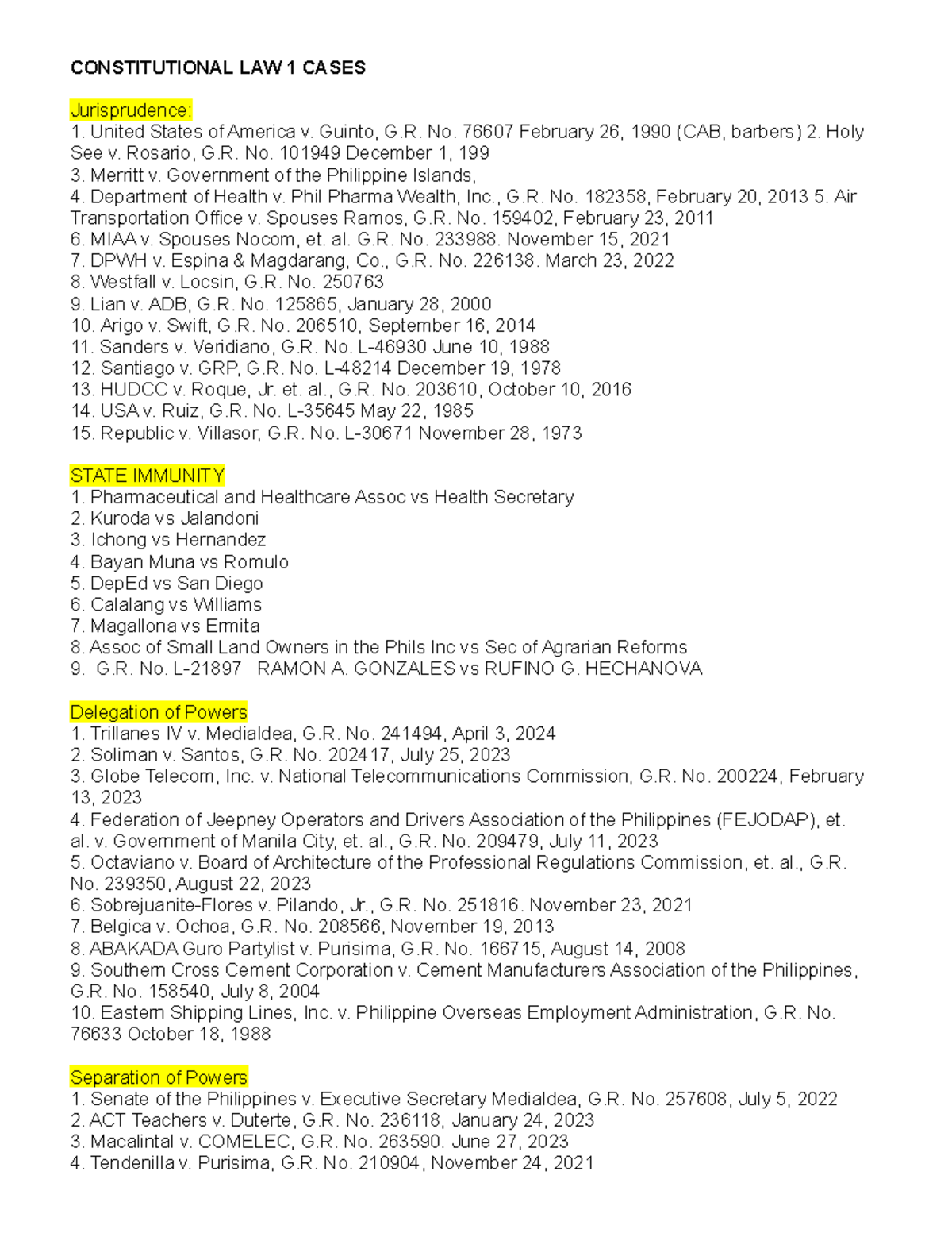 Constitutional LAW 1 Cases - CONSTITUTIONAL LAW 1 CASES Jurisprudence ...