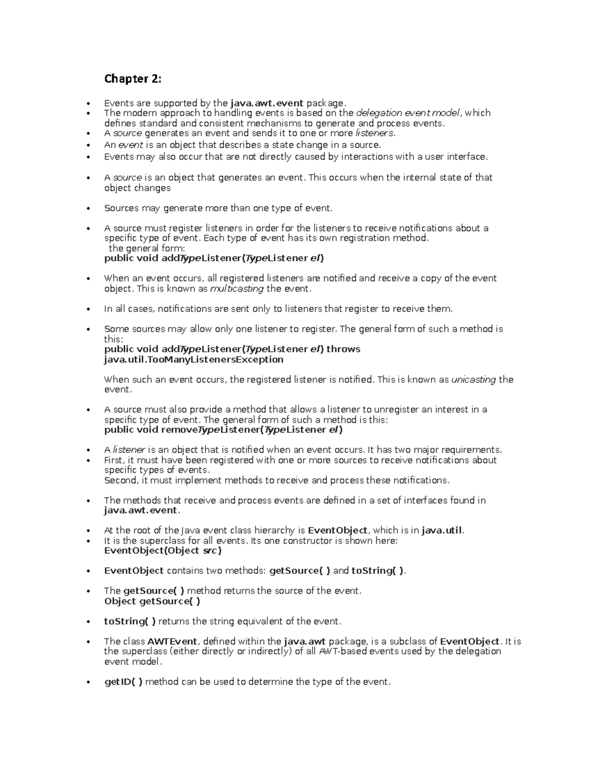 Mcq eventhandling - If fild - Chapter 2: Events are supported by the java.awt package. The - Studocu