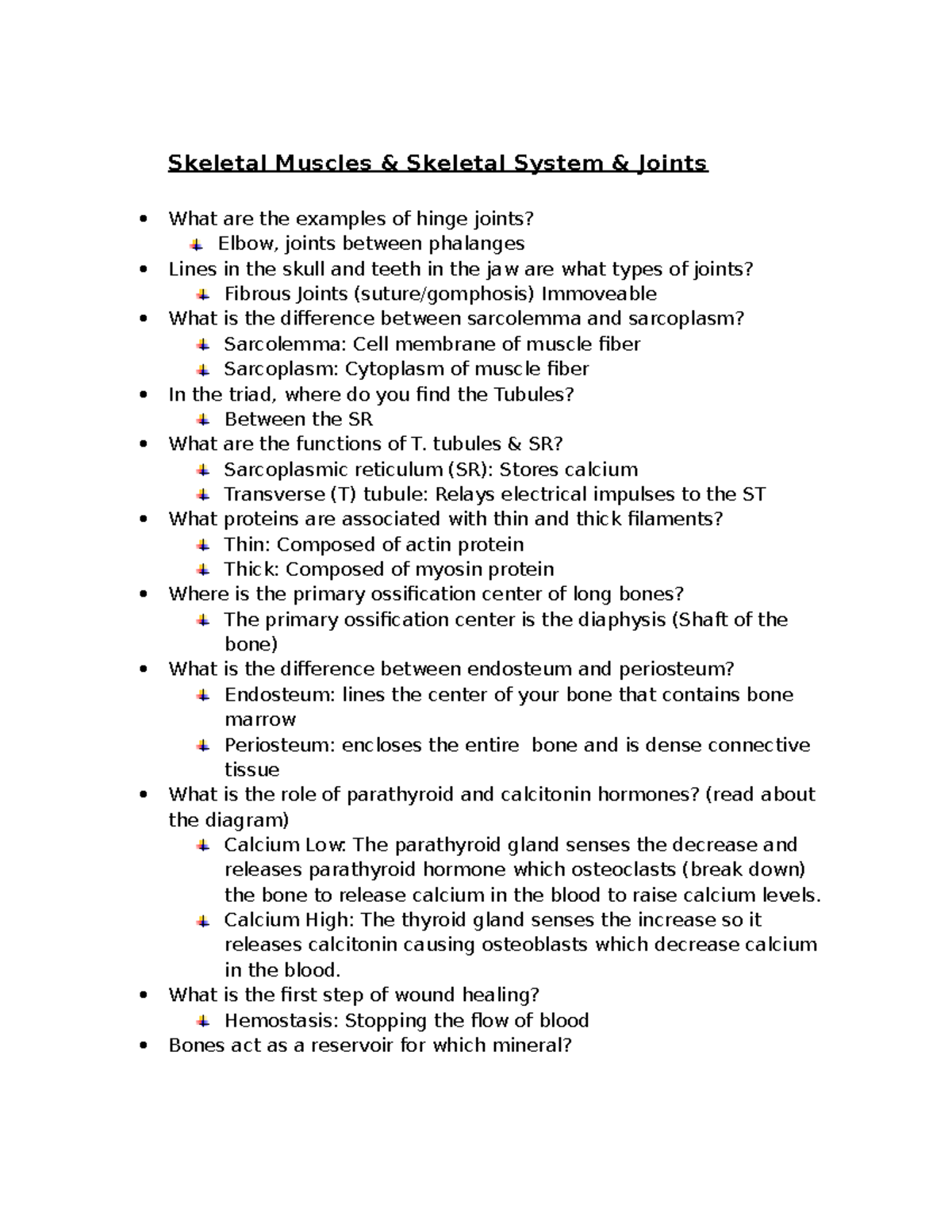 Bio 2 Exam 2 - bio - Skeletal Muscles & Skeletal System & Joints What ...