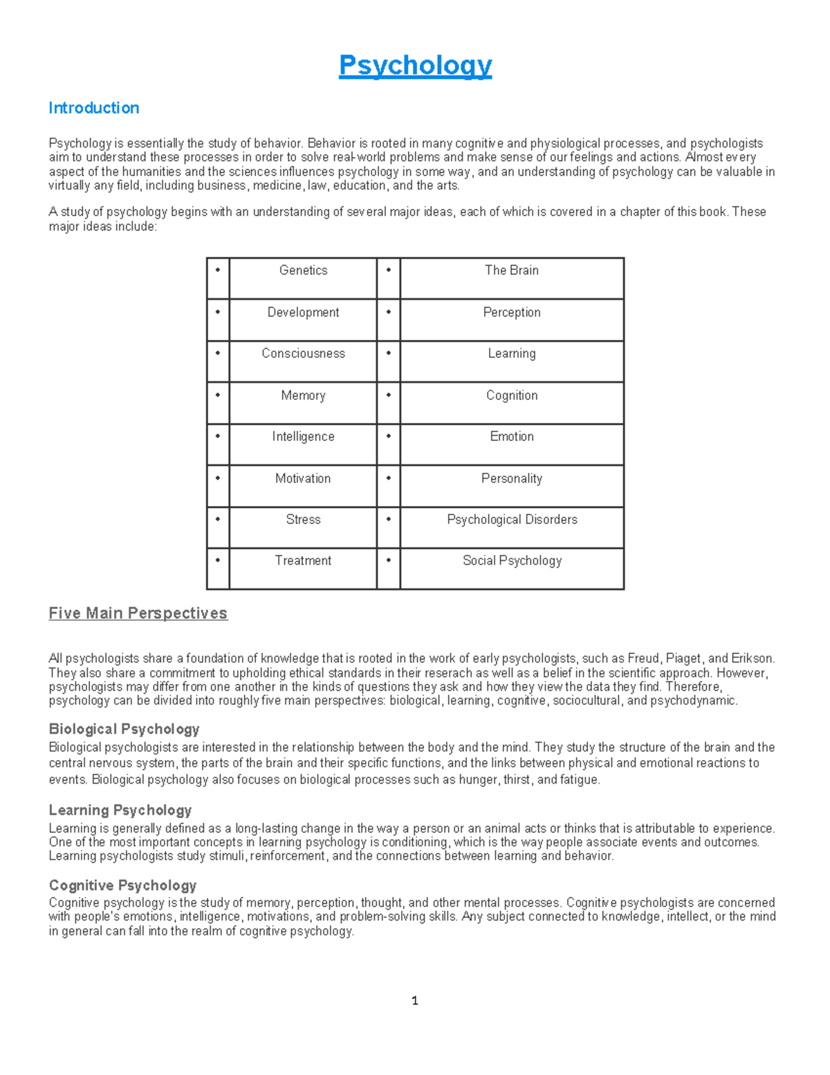 11254437 AP Psychology Review Part 1 - Psychology Introduction ...