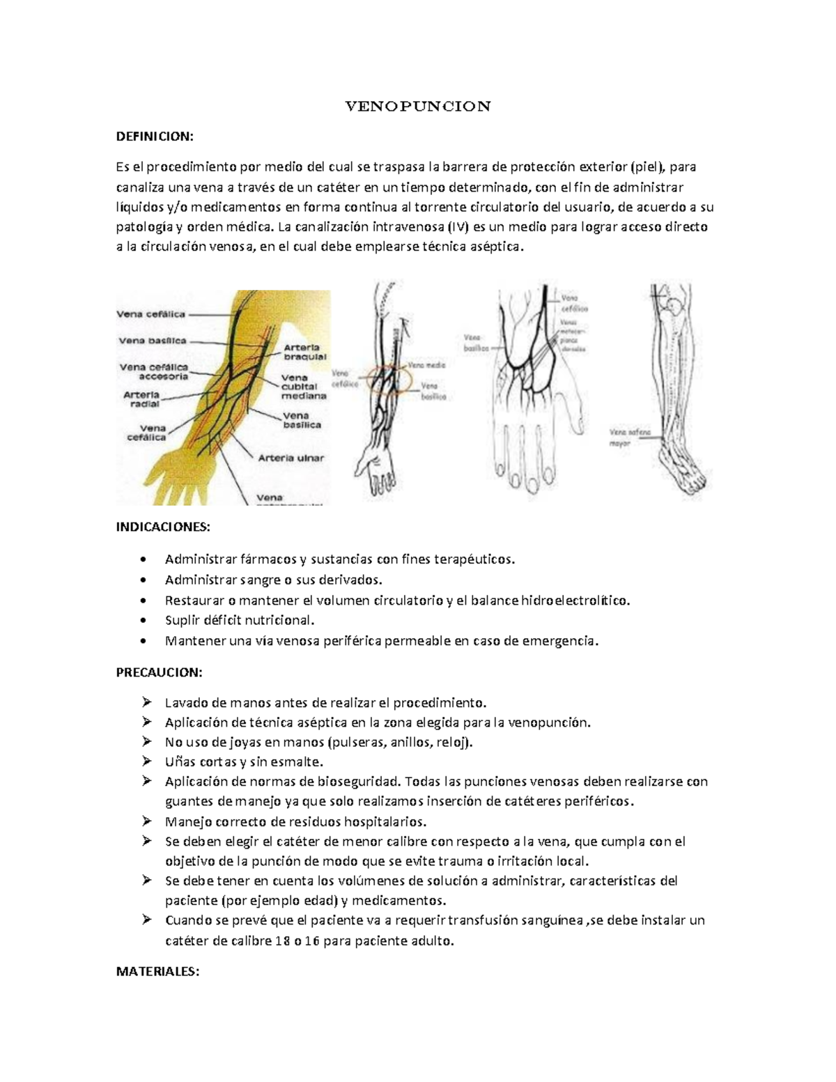 Venopuncion - VENOPUNCION DEFINICION: Es el procedimiento por medio del ...