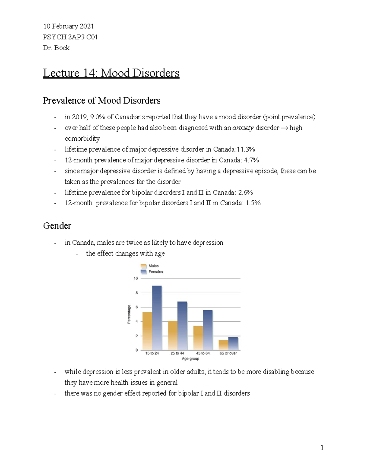 Lecture 14 10 02 2021 - 10 February 2021 PSYCH 2AP3 C Dr. Bock Lecture ...