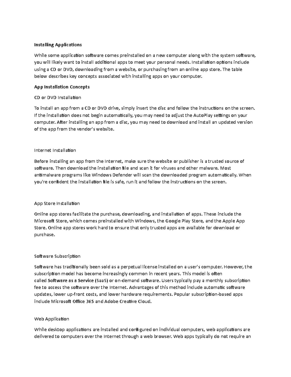 Lecture Notes 5 - Installing Applications While some application ...