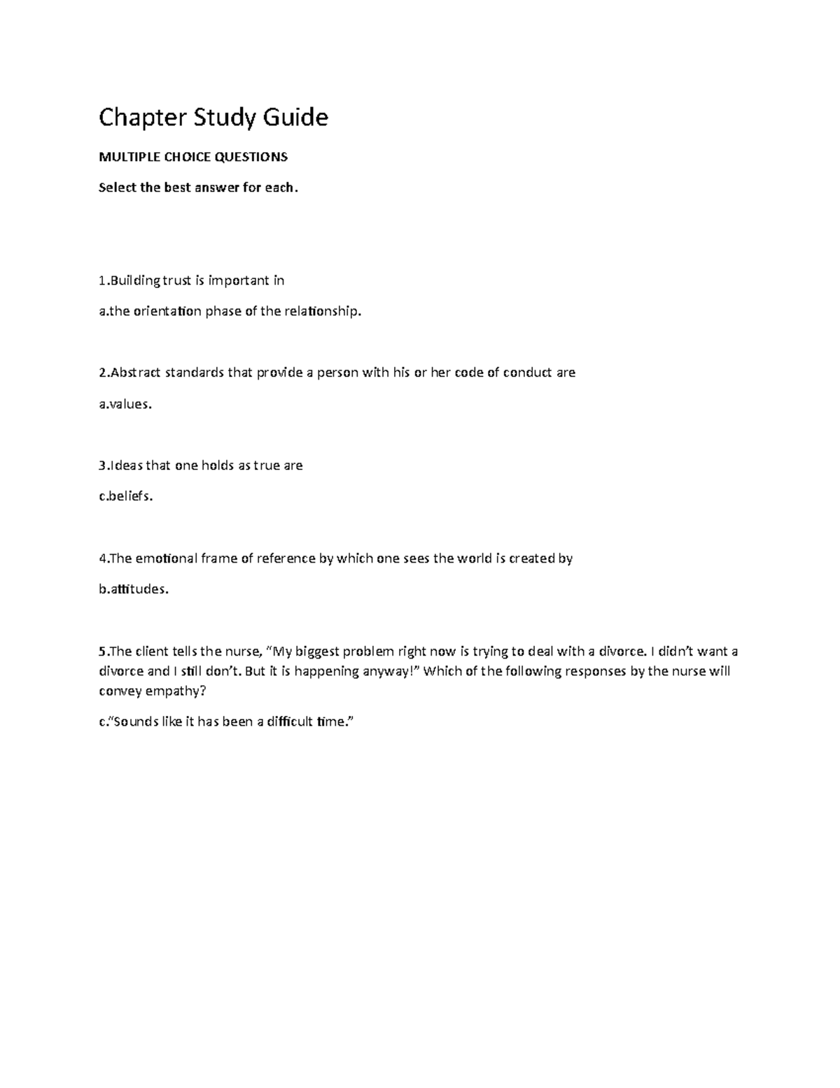 Chapt Study Guide 7Qs - Chapter Study Guide MULTIPLE CHOICE QUESTIONS ...