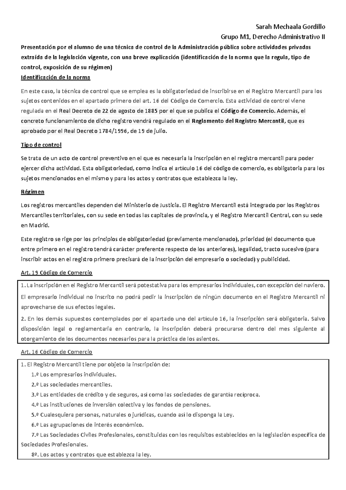 CASO PRÁCTICO 1 CORREGIDO - Warning: TT: undefined function: 32 Sarah Mechaala Gordillo Grupo M1 ...