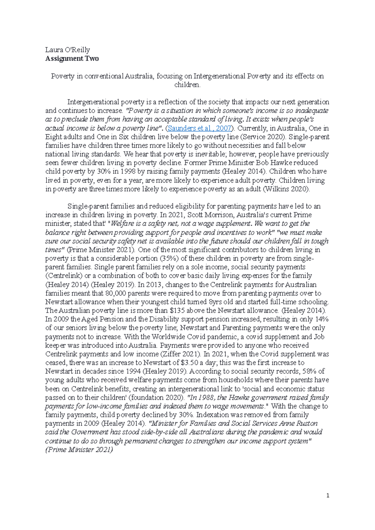 Generational Poverty and the effect on Youth - SWK4120 - ECU - Studocu