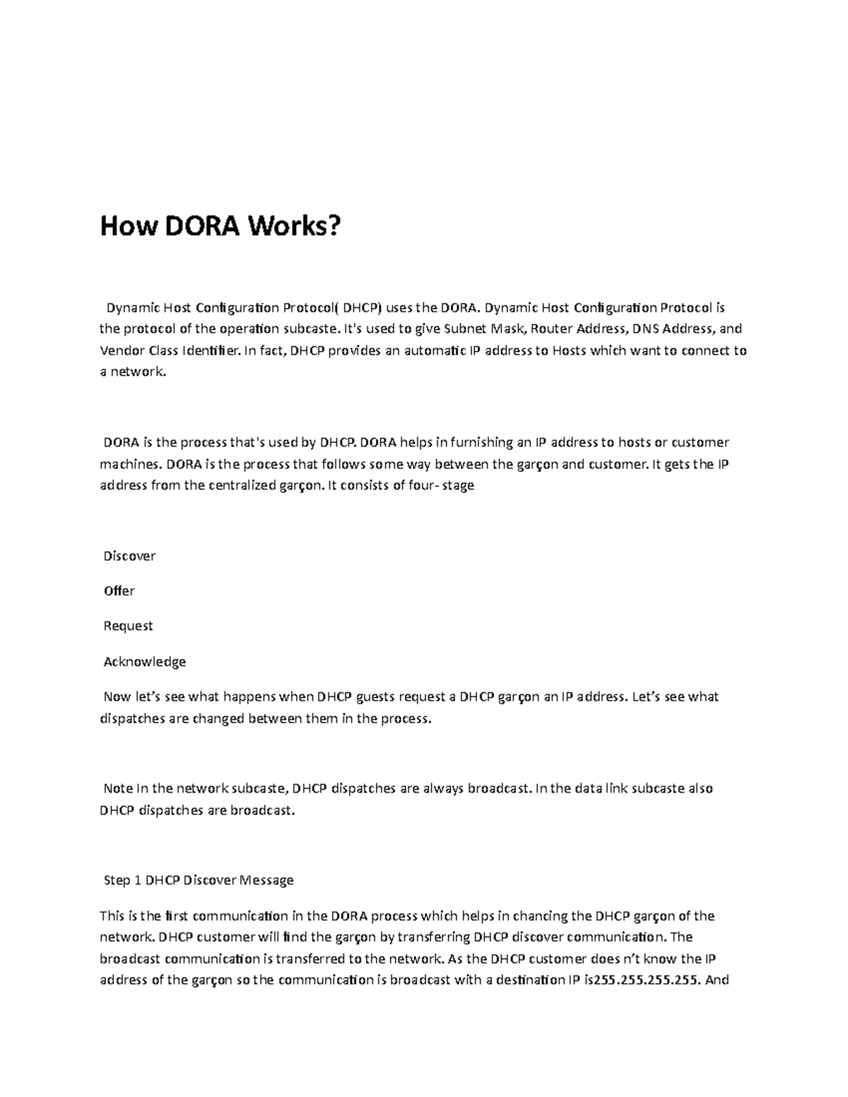 How DORA Works-note - How DORA Works-note.docx - How DORA Works ...