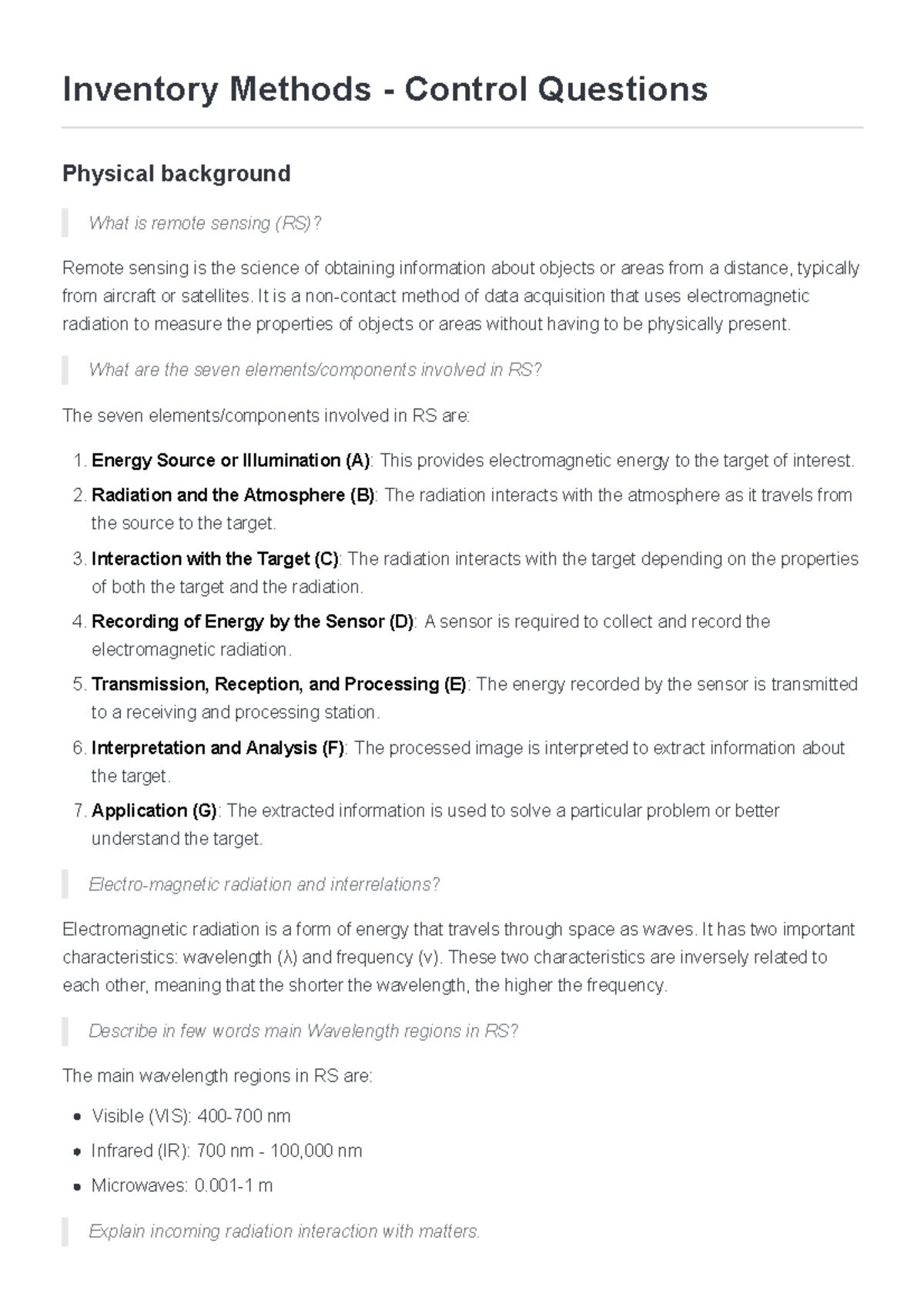 Inventory Methods - Control Questions - Inventory Methods - Control ...