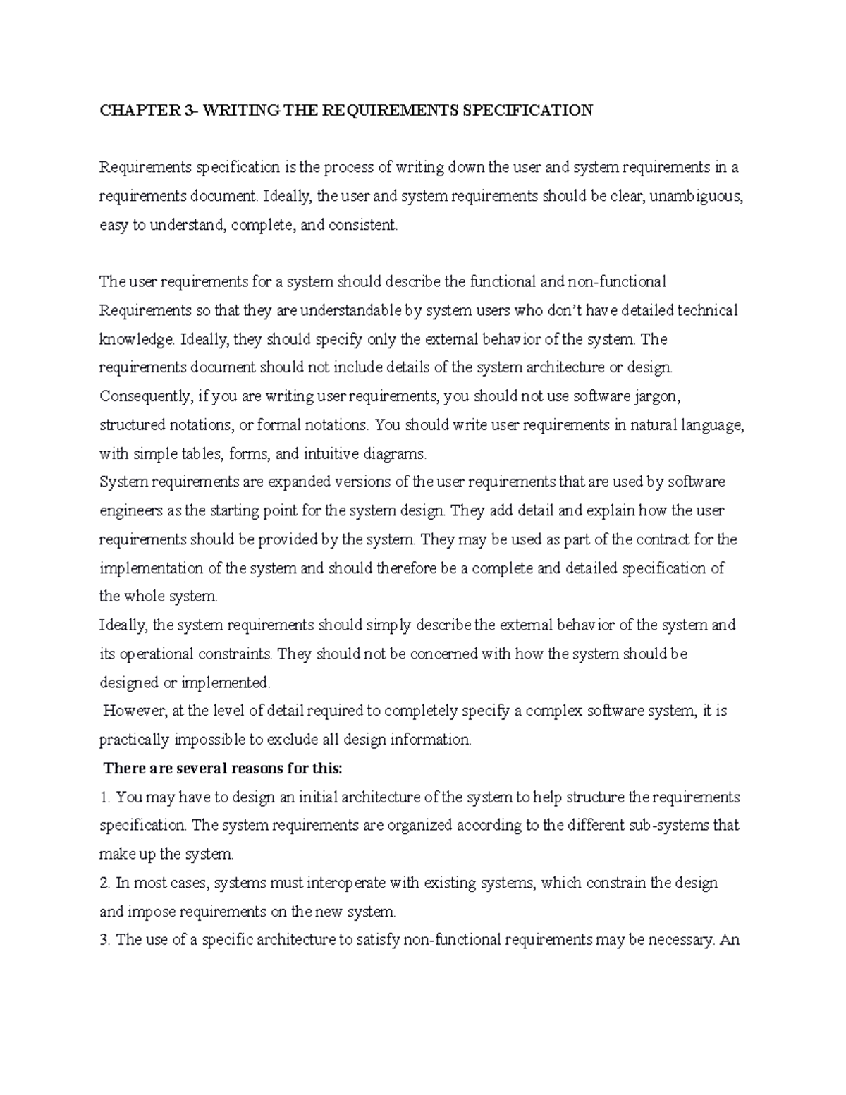 Chapter 3 - Requirements specification - CHAPTER 3- WRITING THE ...