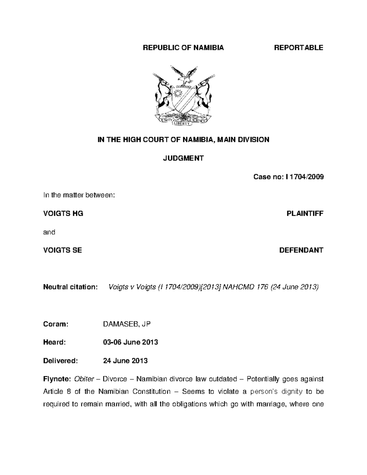 2013 176 - Case on types of children - REPUBLIC OF NAMIBIA REPORTABLE ...