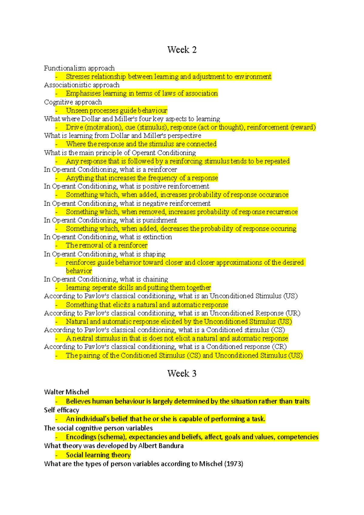PYB 309 quiz preparation - Week 2 Functionalism approach - Stresses relationship between ...