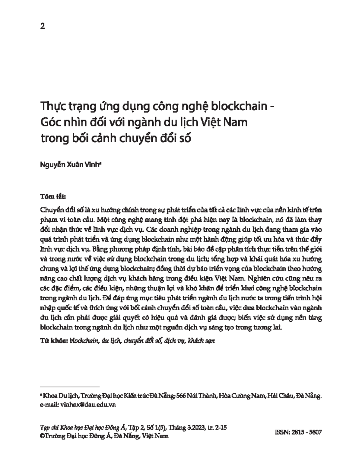 Bai1-105-900 Văn bản của bài báo - BlockChain - Studocu