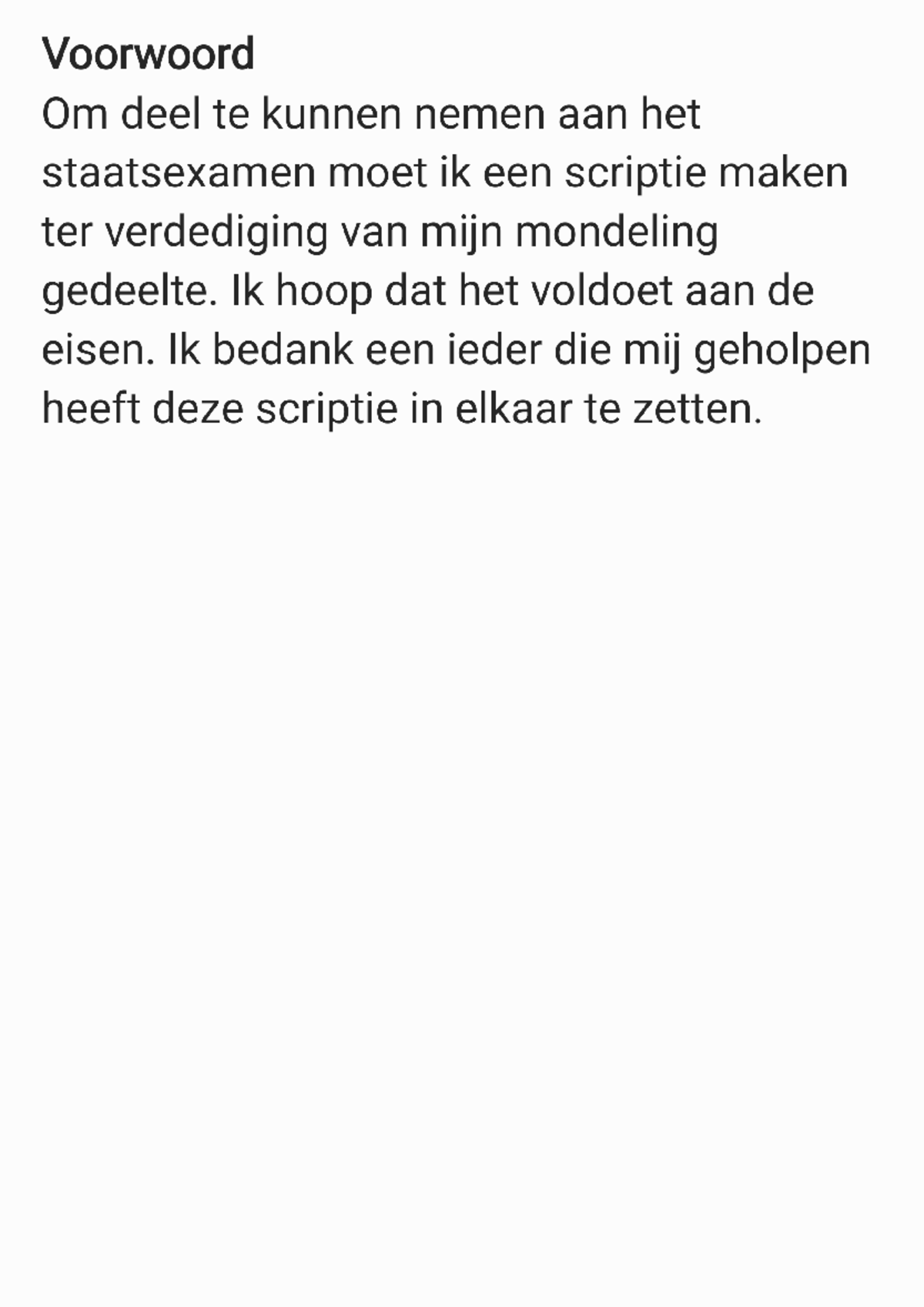 Scriptie - Gdhdhehheh - Voorwoord Om deel te kunnen nemen aan het ...