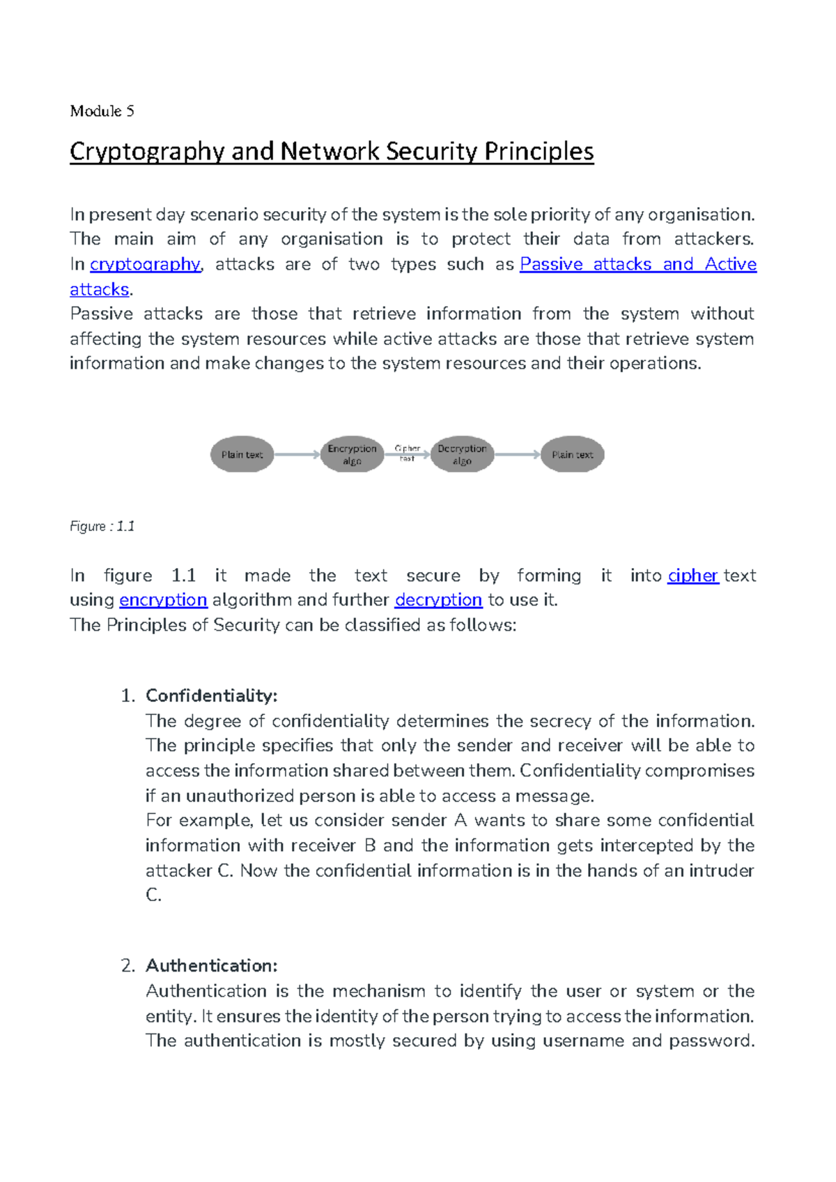 Module 5 - Module 5 Cryptography and Network Security Principles ...