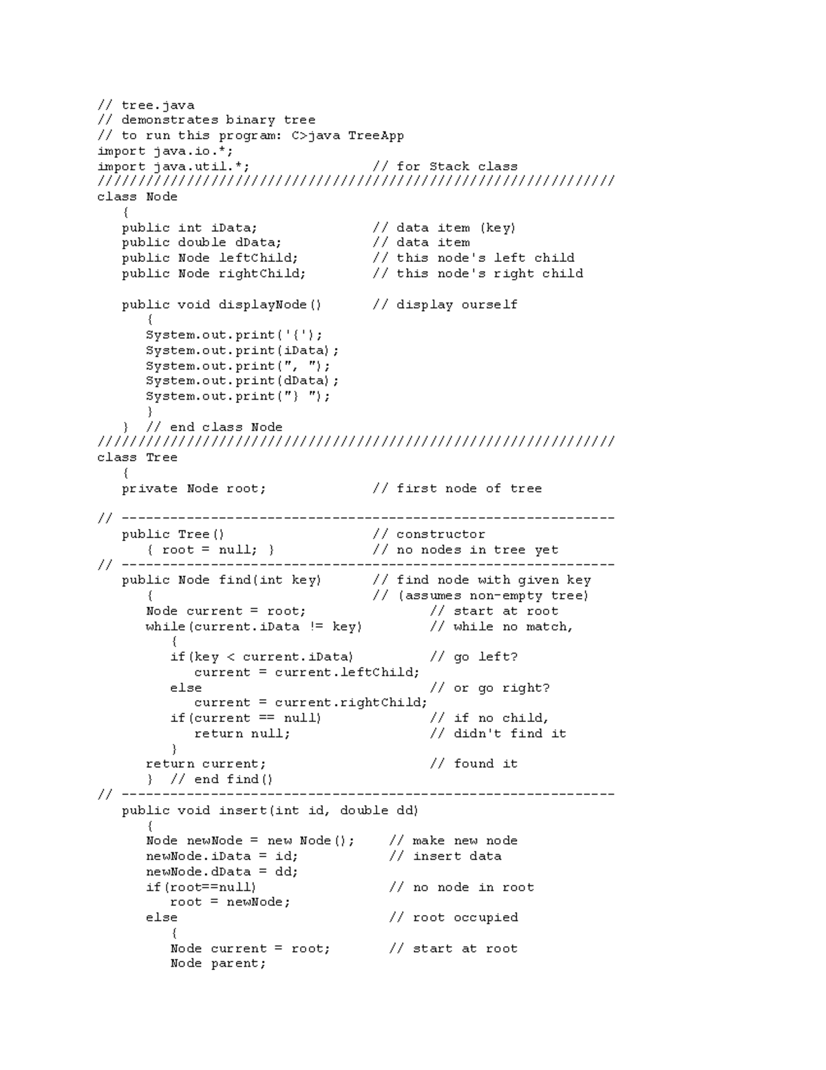 Tree Lecture Tree Demonstrates Binary Tree To Run This Program Cjava Treeapp