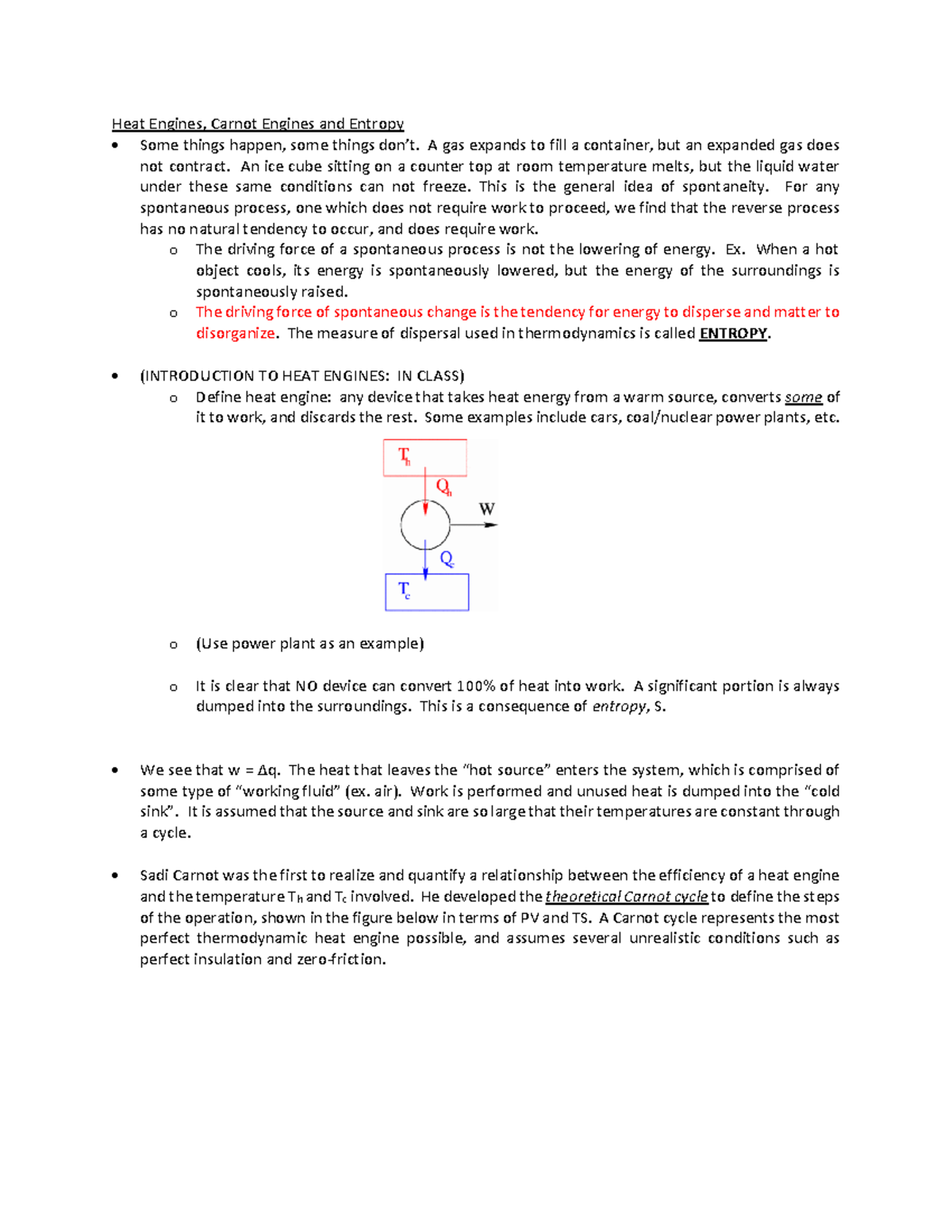 Entropy - Introduces heat engines and heat pumps. Discusses how the ...
