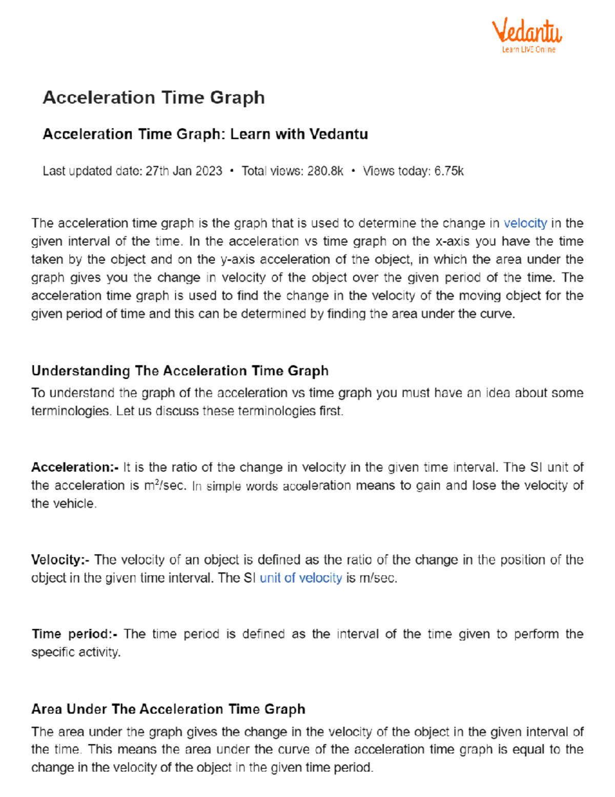 Acceleration Time Graph - B.tech CSE - Studocu