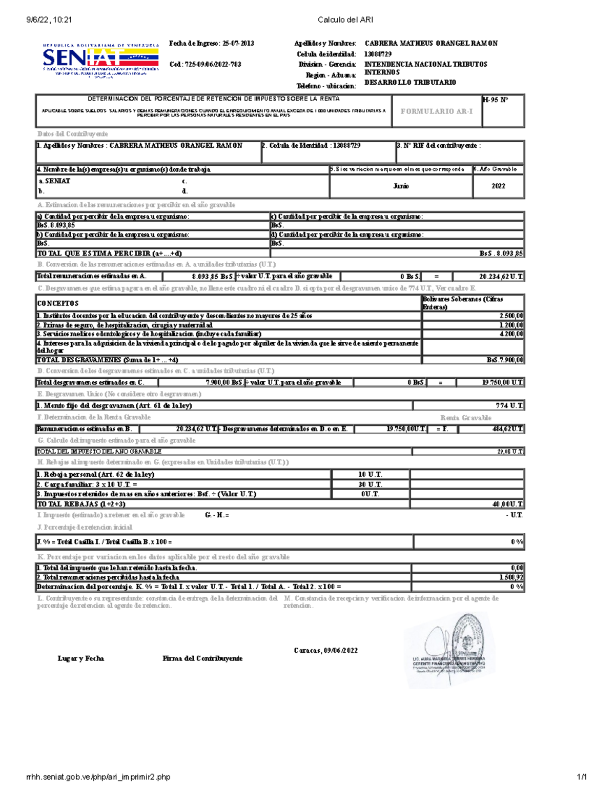 Calculo del ARI 2 trimestre - 9/6/22, 10:21 Calculo del ARI rrhh.seniat ...