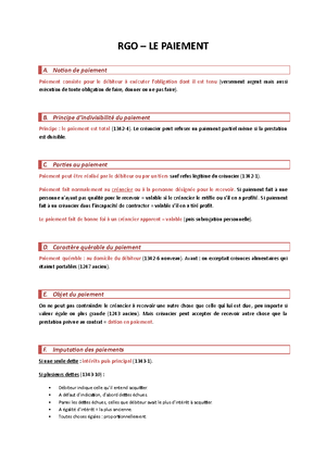 Cours de RGO - Cours de régime général des obligations Obligation ...