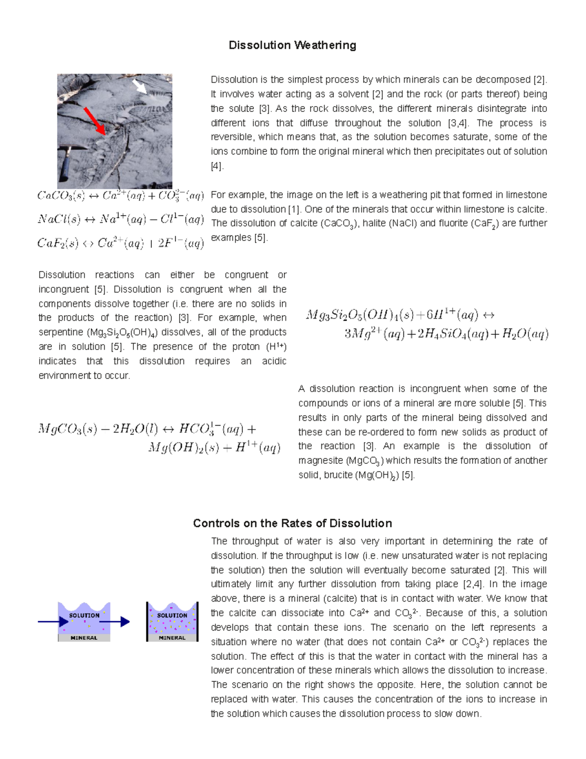 13-dissolution-weathering - Dissolution Weathering Dissolution is the ...
