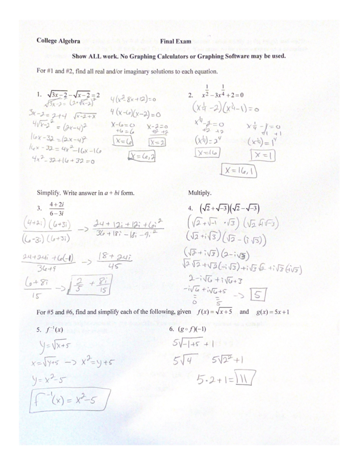 Algebra exam practice - MATH 1150 - Studocu