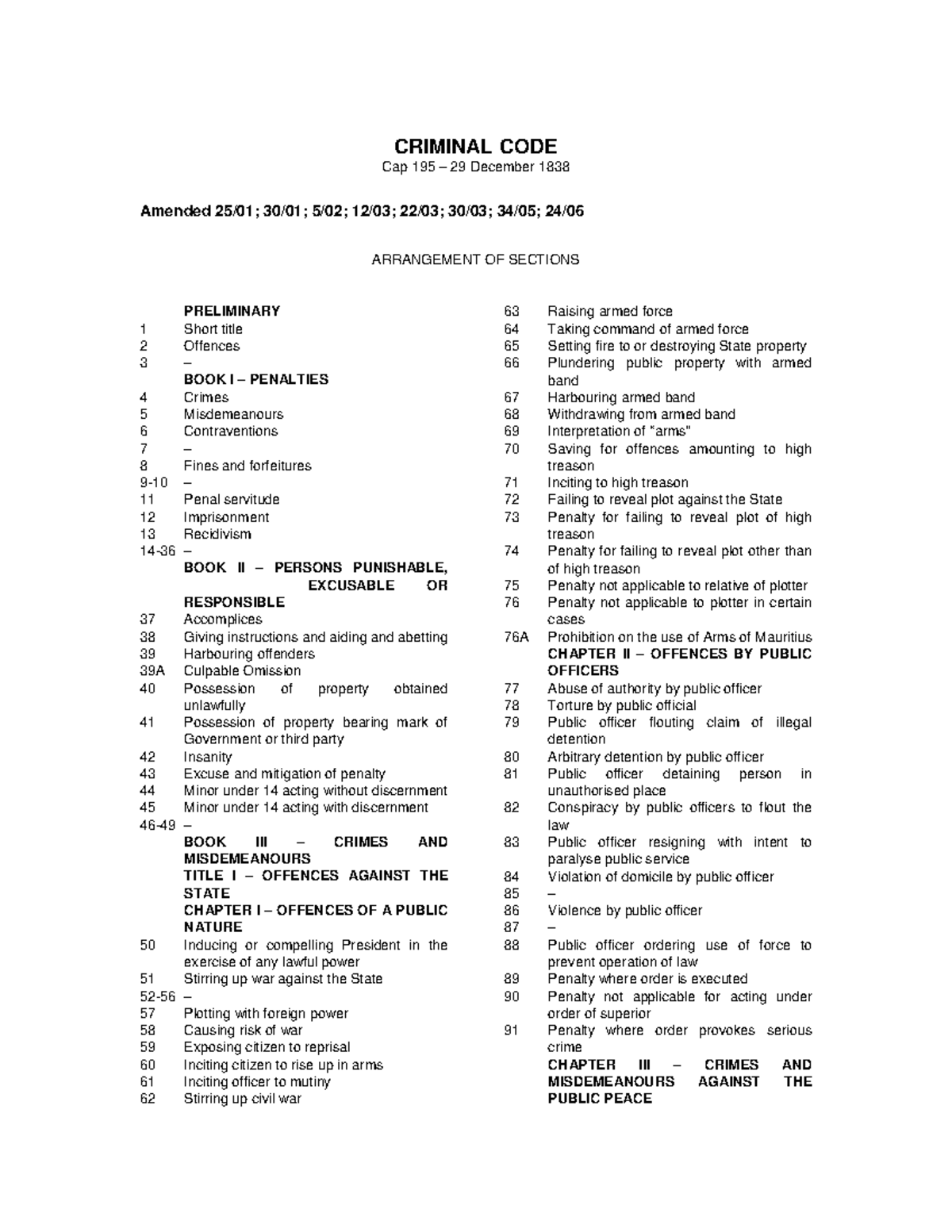 Mu008en - Criminalcode - CRIMINAL CODE Cap 195 – 29 December 1838 ...