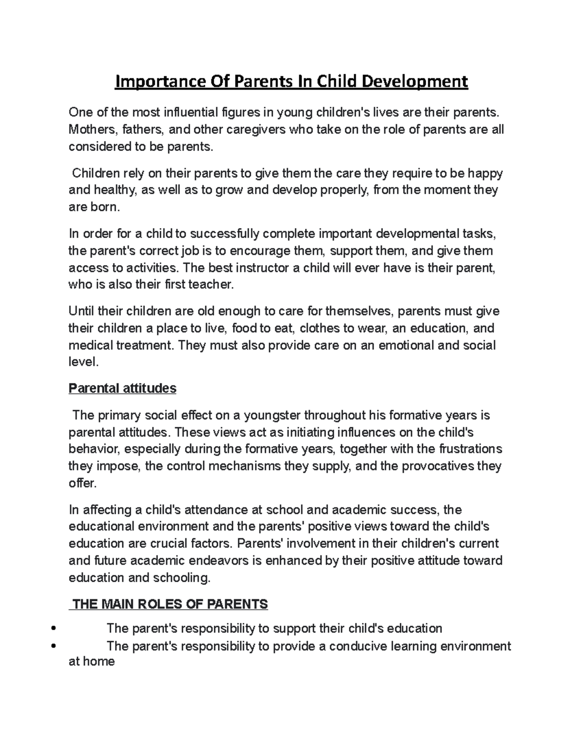 Importance of parents in child development - Importance Of Parents In ...