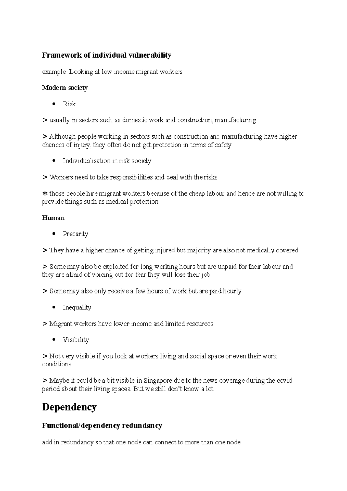 SCO119 L1 notes - Framework of individual vulnerability example ...