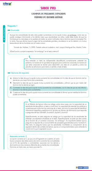 Comunicación Escrita - saber pro - CUADERNILLO DE PREGUNTAS Módulo de comunicación escrita Saber ...