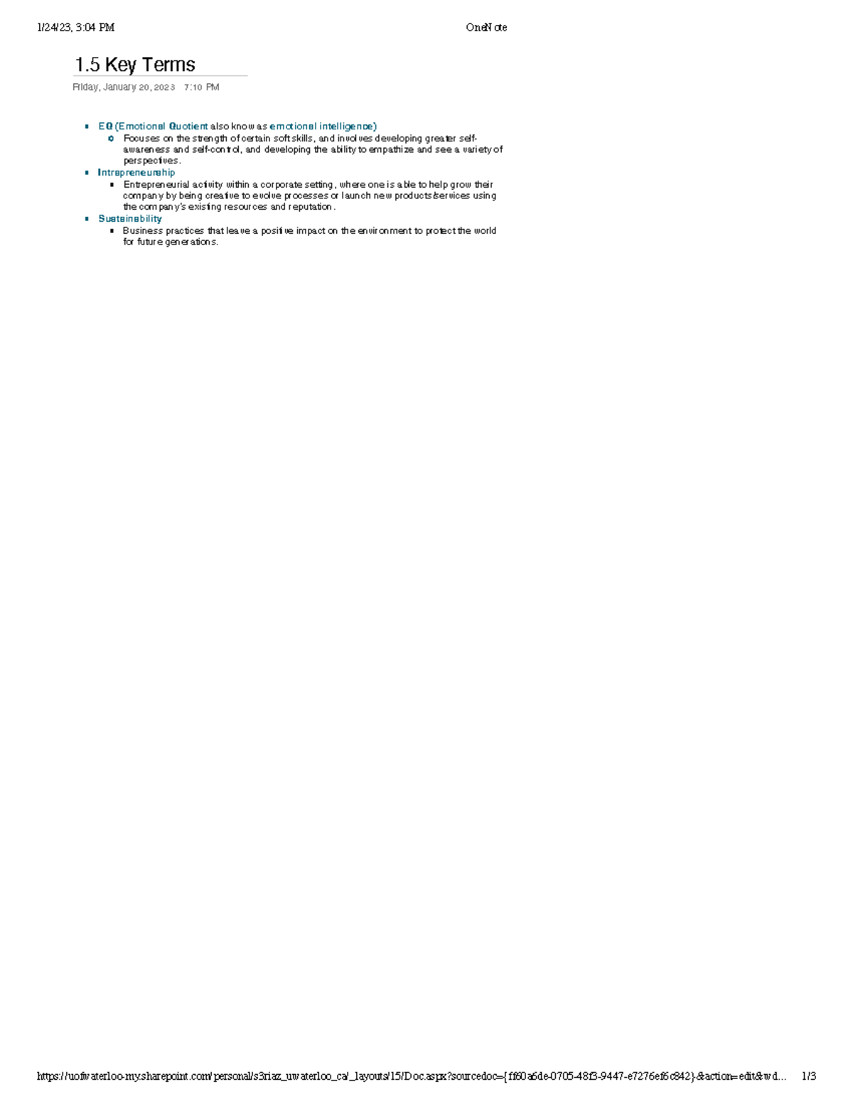 AFM 131 - Arbus 101 notes 7 - 1/24/23, 3:04 PM OneNote - Studocu