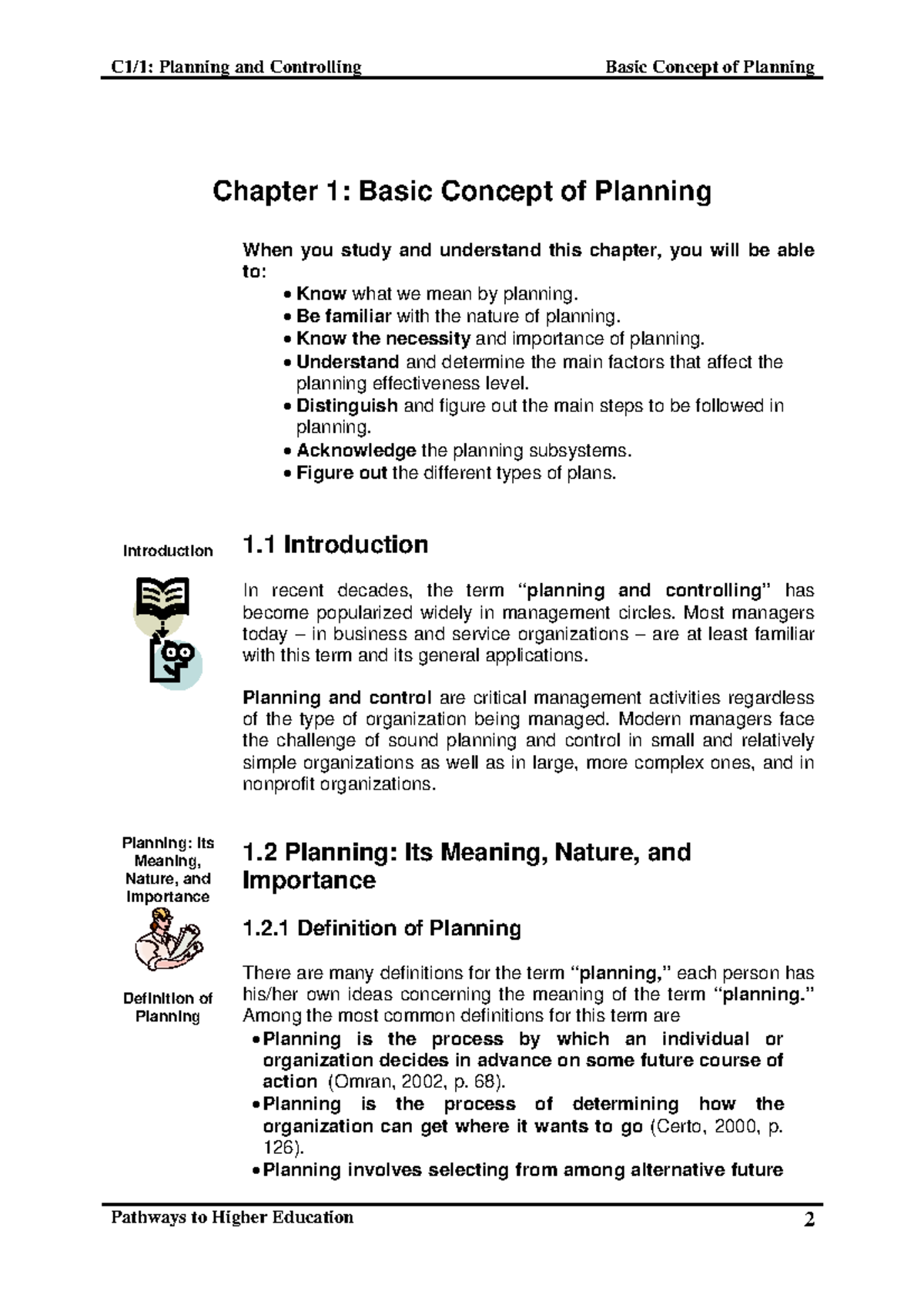 UNIT III - MOD 2 Planning in Management - Chapter 1: Basic Concept of ...