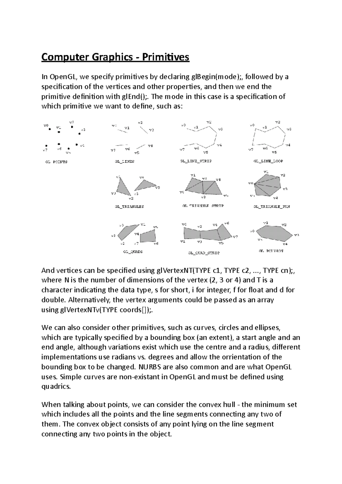 Computer Graphics - Primitives - The mode in this case is a ...